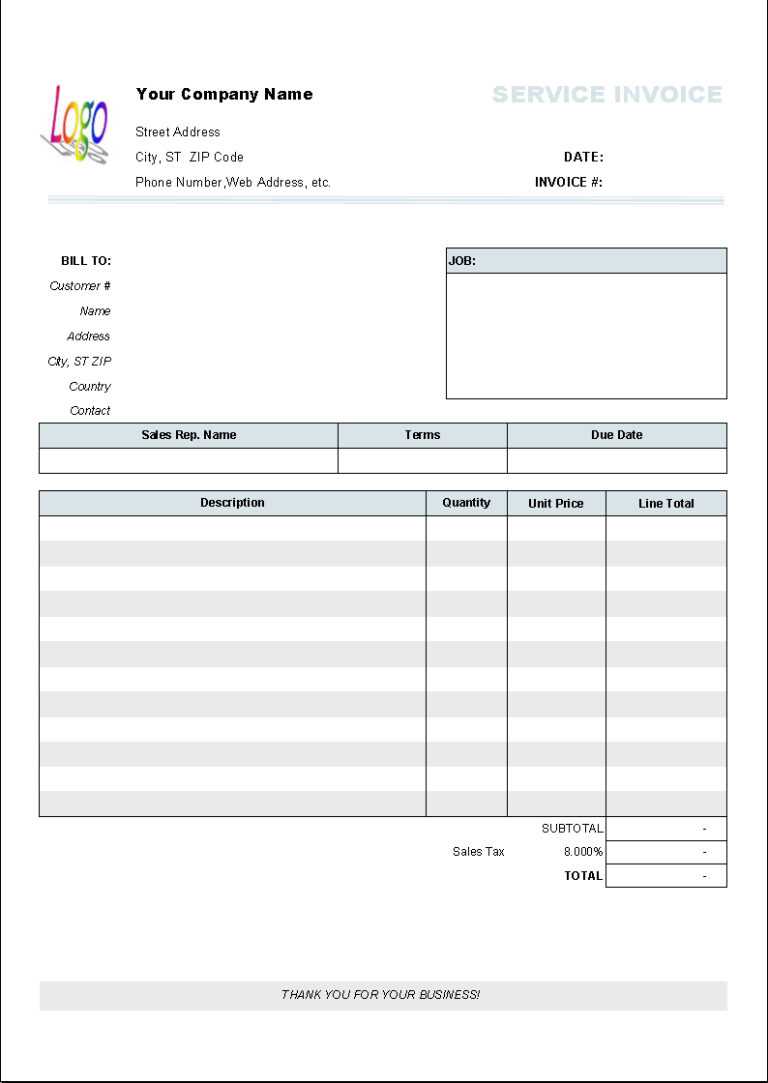 Free Printable Blank Invoice Templates | Templates Free with Free ...