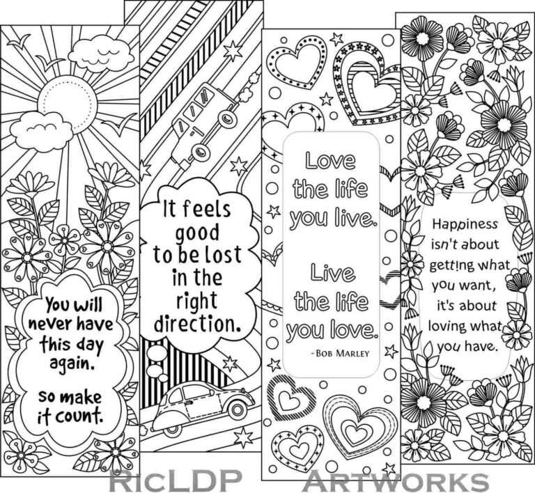 Free Printable Coloring Bookmarks Templates Free Coloring inside Free ...