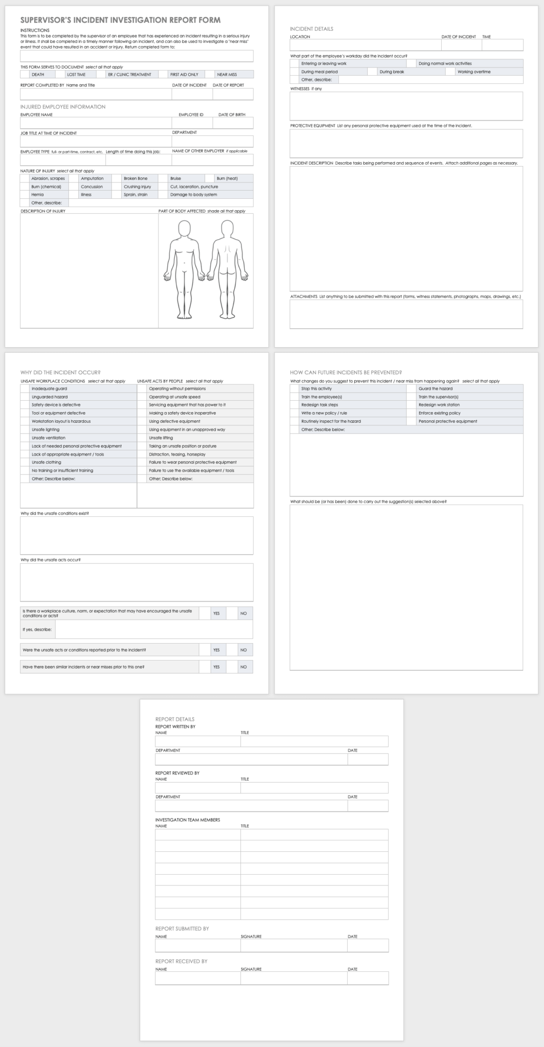 Free Workplace Accident Report Templates | Smartsheet with Near Miss ...