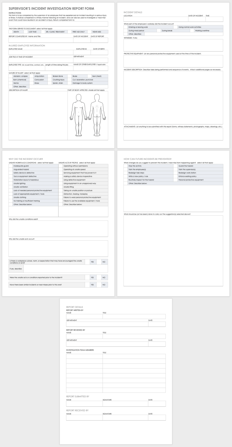 Free Workplace Accident Report Templates | Smartsheet with Near Miss ...