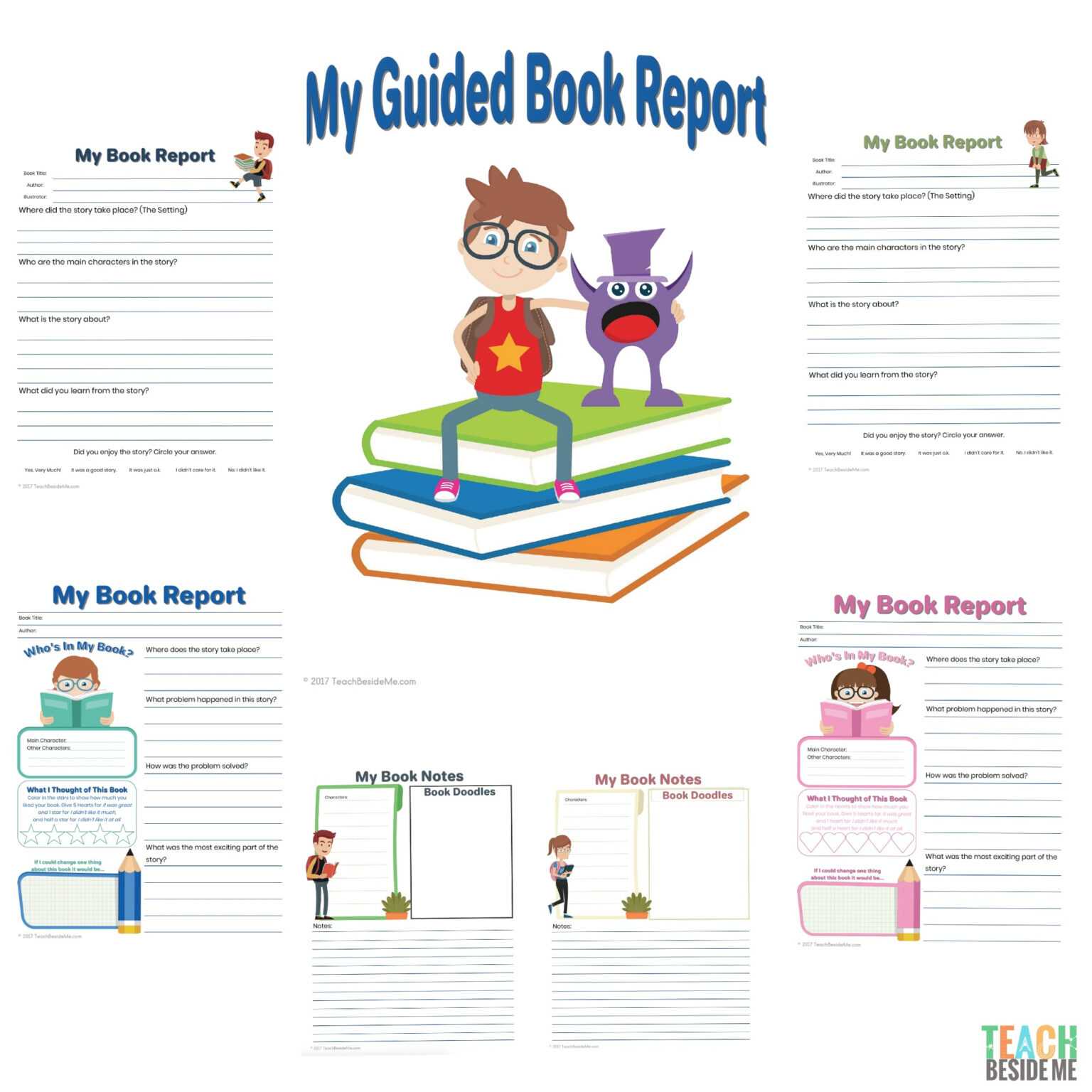 Guided Book Report For Kids – Teach Beside Me in Story Report Template ...