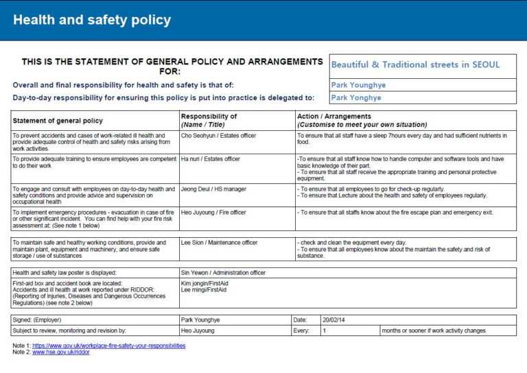 Health And Safety Implications / Risk Assessment Report inside Health ...