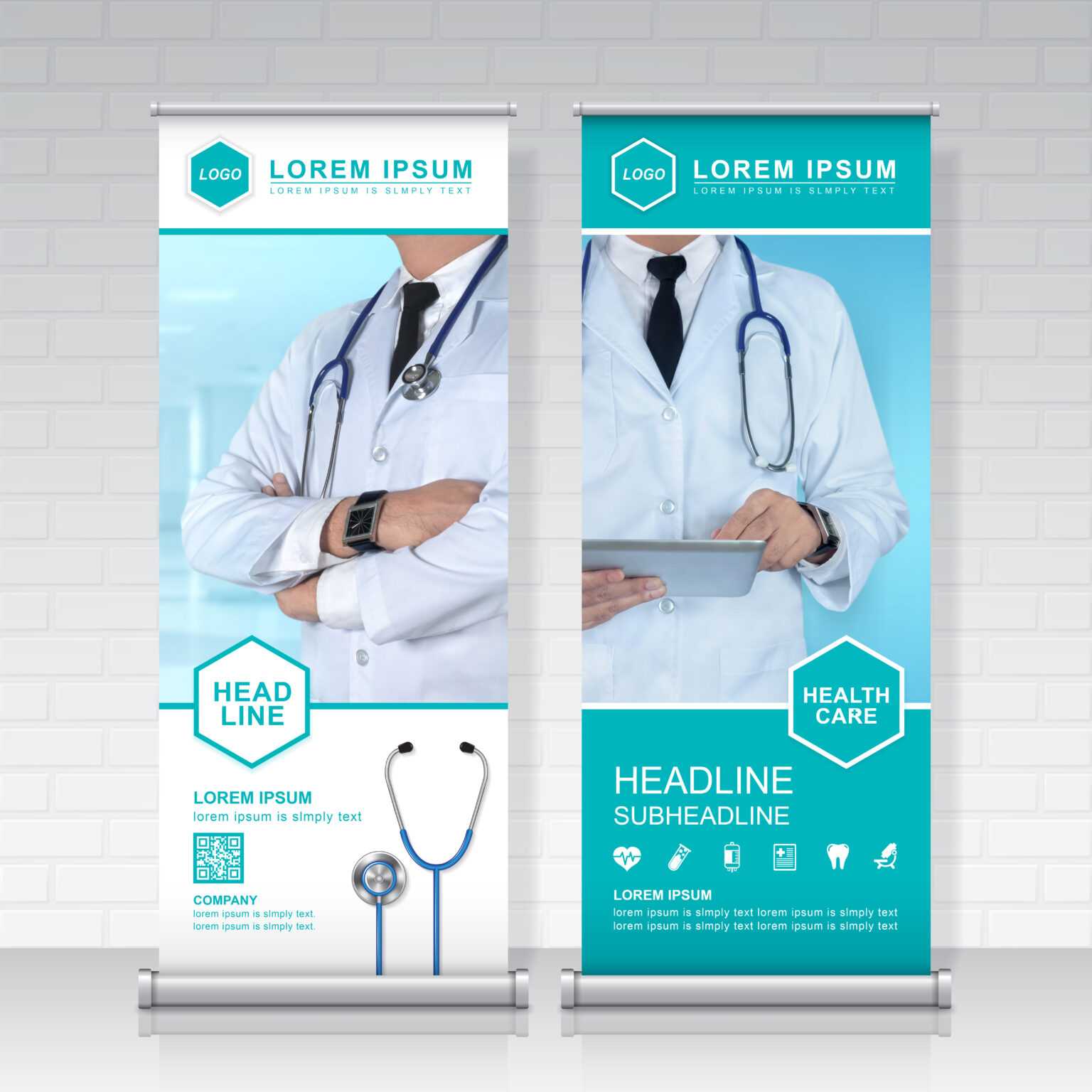 Healthcare And Medical Roll Up Design, Standee And Banner with Medical ...