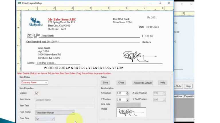 How To Customize The Check Layout with Customizable Blank Check ...