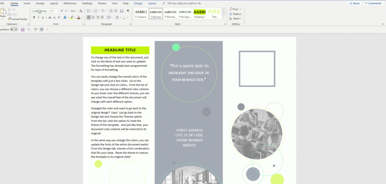 How To Make A Brochure On Microsoft Word – Pce Blog throughout ...
