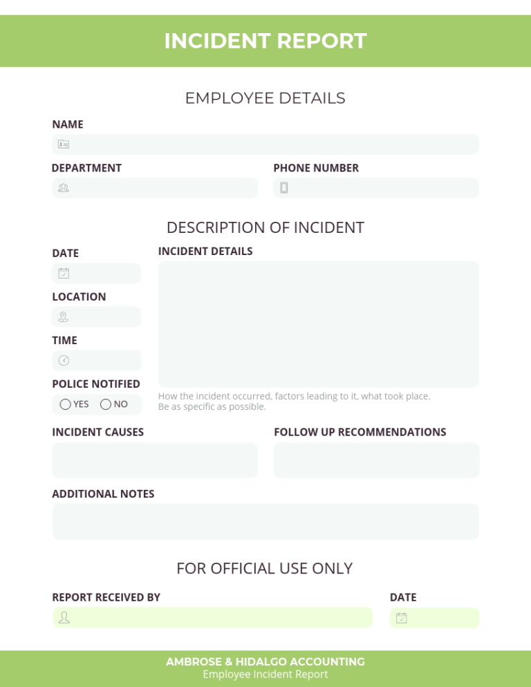 How To Write An Effective Incident Report [Templates] – Venngage with ...