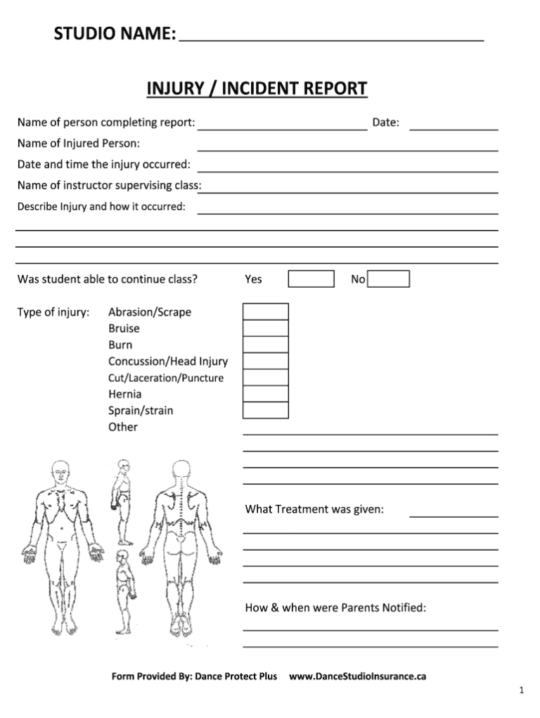 Injury Report Template – Fill Out And Sign Printable Pdf Template ...