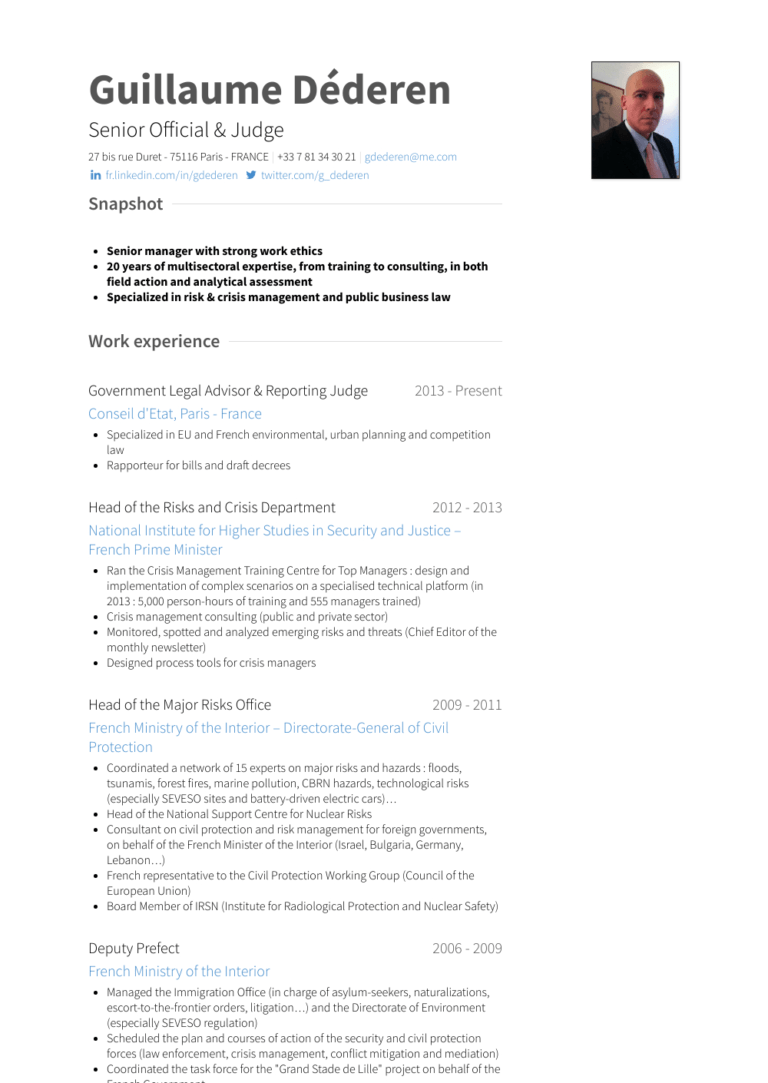 Judge – Resume Samples And Templates | Visualcv for Rapporteur Report ...