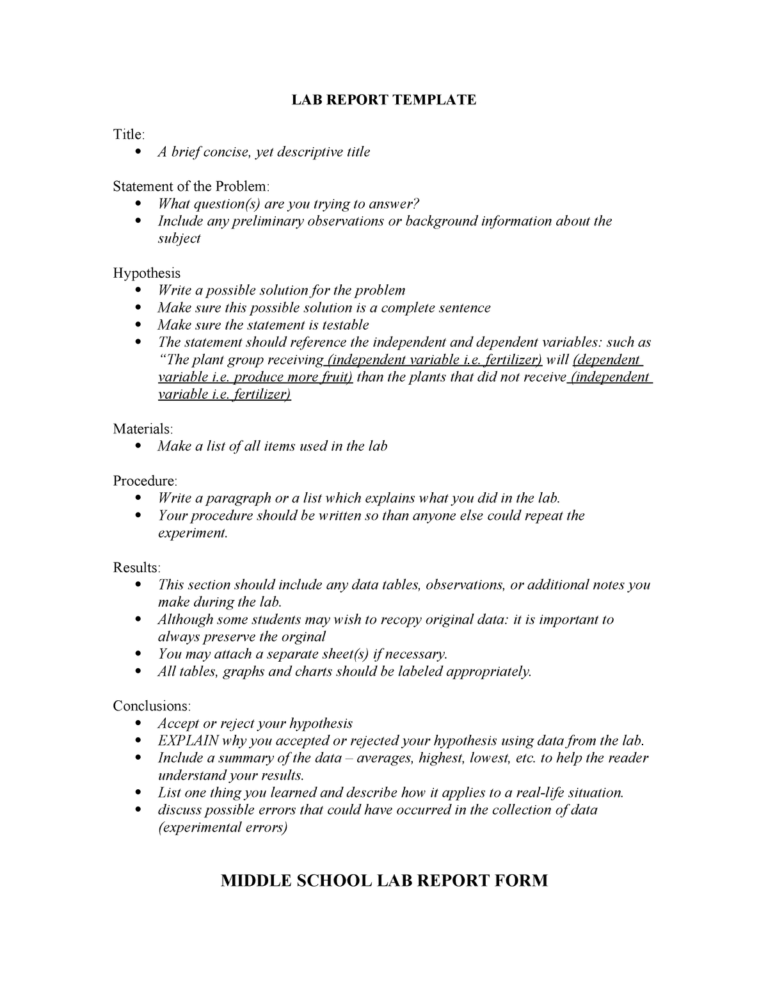 Lab Report Template – Ma Science Education Mase – Studocu intended for ...