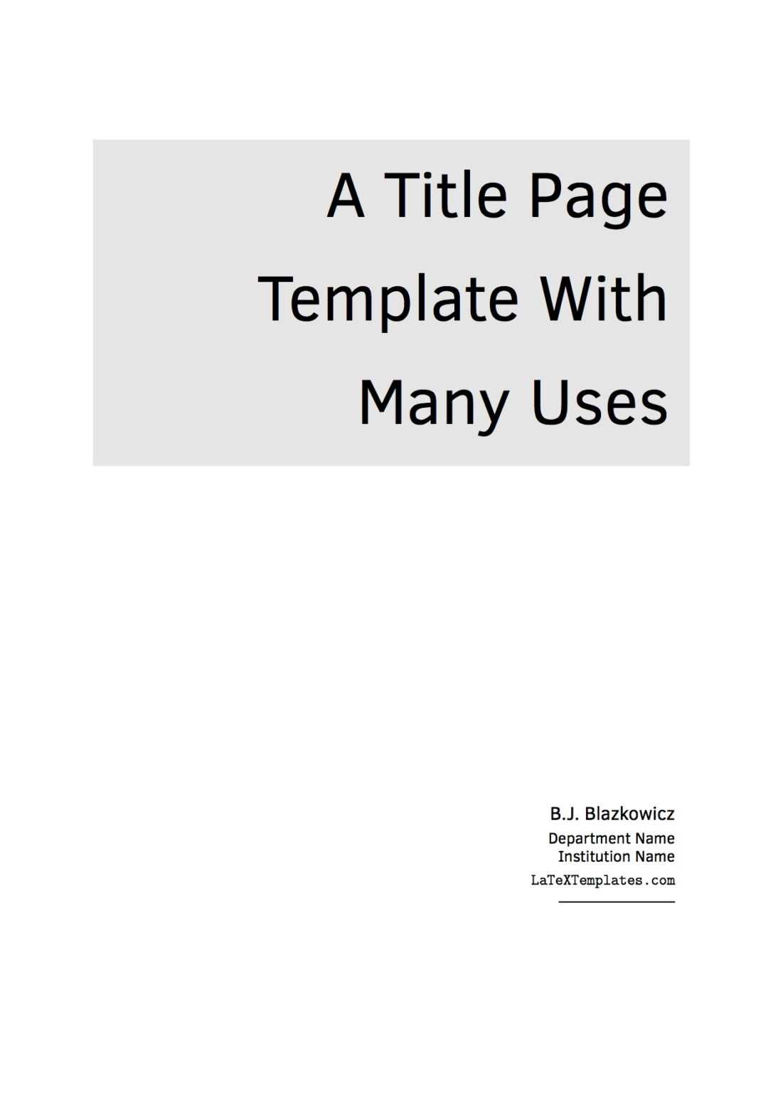 Latex Templates » Title Pages regarding Latex Project Report Template ...