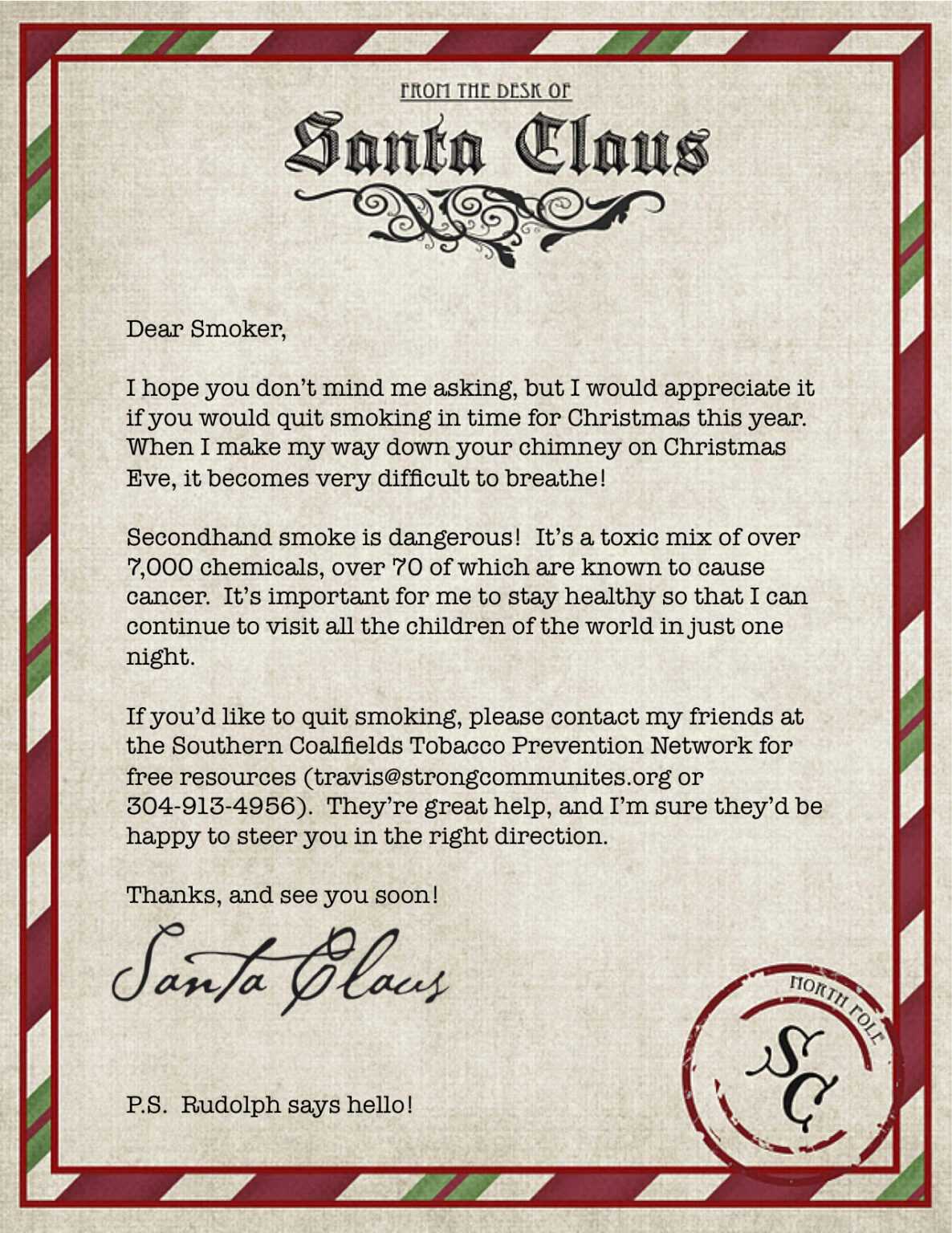 Letter From Santa Word Template Free – Calep.midnightpig.co with Santa ...