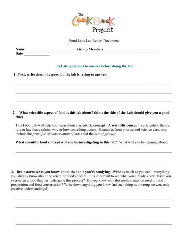 Middle School Lab Report regarding Lab Report Template Middle School ...