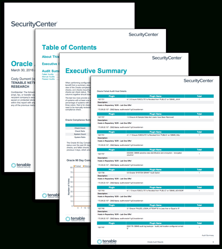 Oracle Audit Results – Sc Report Template | Tenable® intended for ...