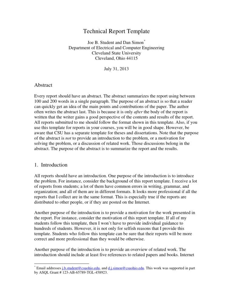 Pdf) Report Template inside State Report Template – Creative Sample ...