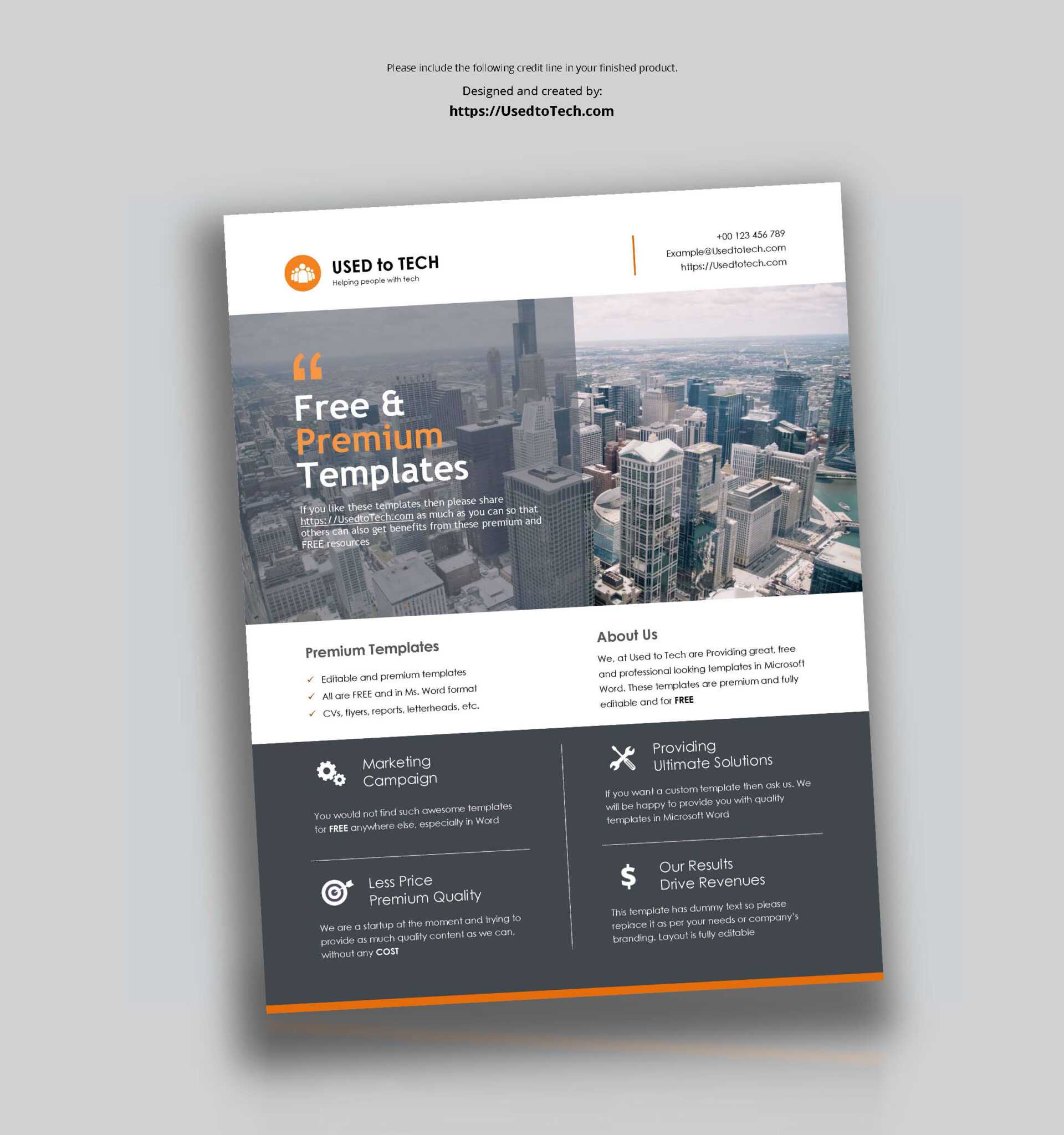 Premium Flyer Design In Microsoft Word Free – Used To Tech throughout ...