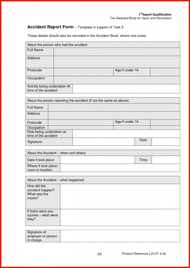 Printable 004 Accident Report Forms Template Ideas Incident within ...