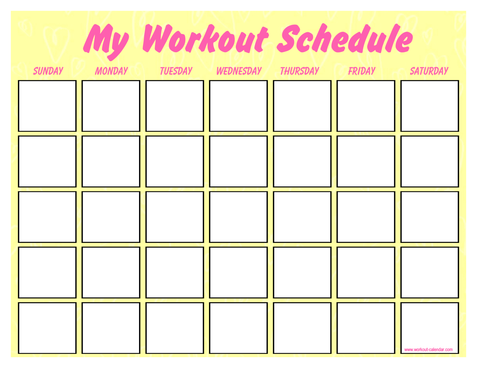 Printable Blank Workout Schedule | Templates At within Blank Workout ...