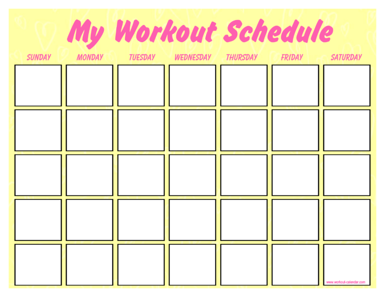 Printable Blank Workout Schedule | Templates At within Blank Workout ...