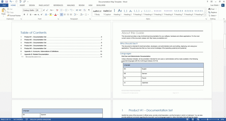 Product Document Map Template (Ms Word) – Templates, Forms for ...