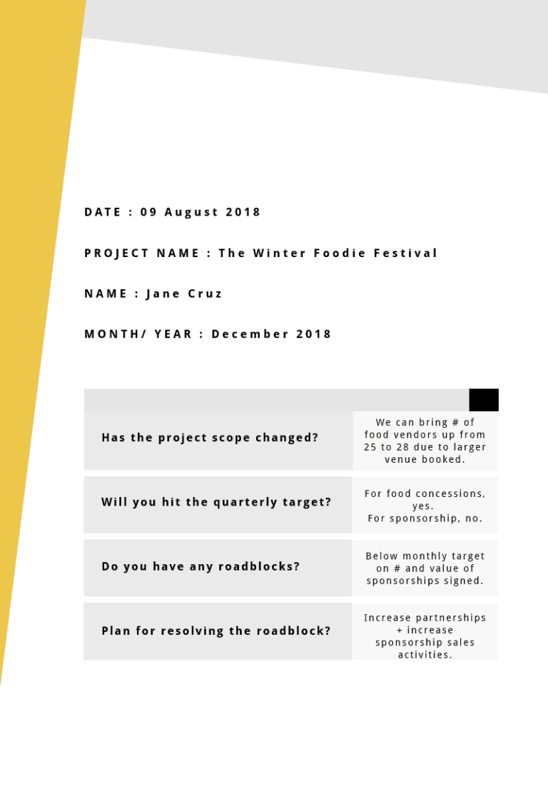 Progress Report: How To Write, Structure And Make It throughout ...