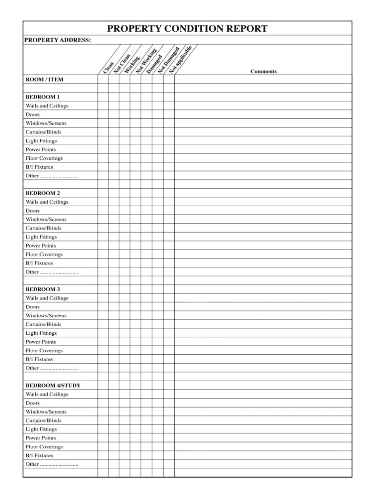 Property Condition Report Template – Fill Online, Printable with ...