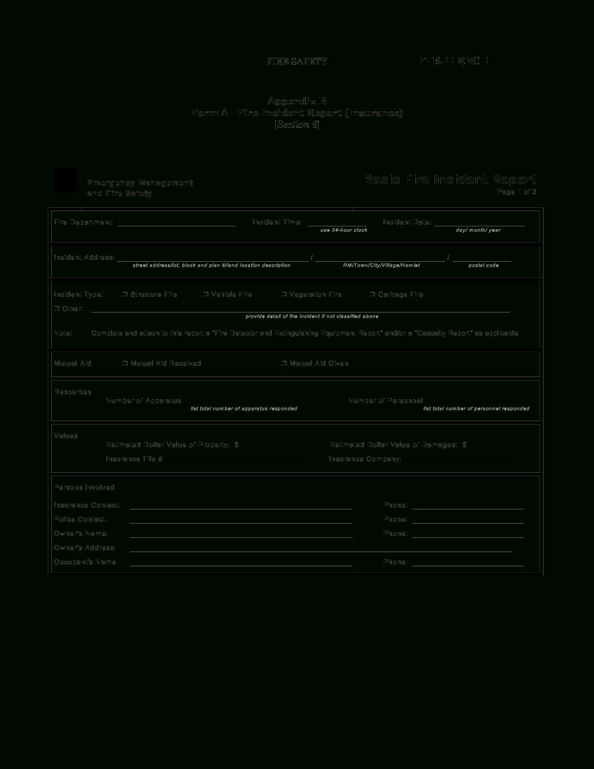Property Management Incident Report Form – Dalep.midnightpig.co ...