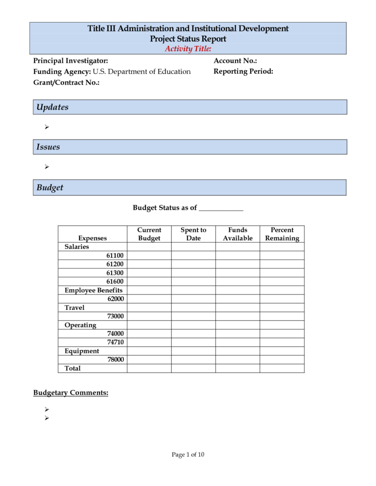 Replacethis] Monthly Project Status Report Template Designed with ...