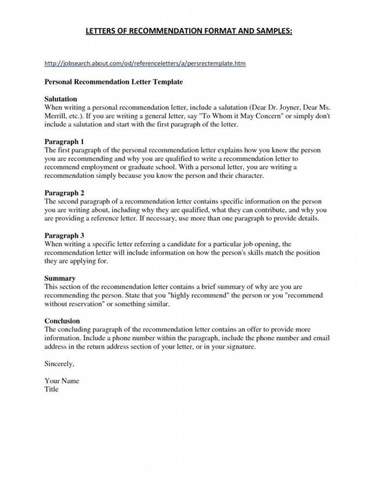 Sample Template For Letter Of Recommendation Collection within ...