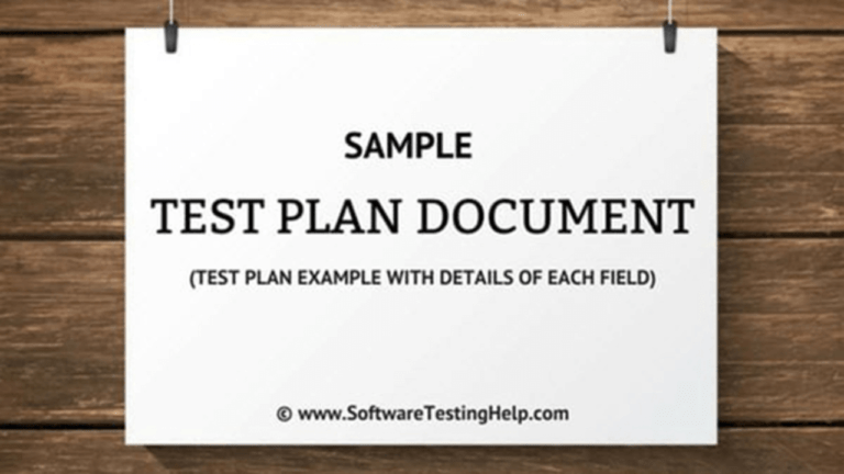 Sample Test Plan Document (Test Plan Example With Details Of within ...
