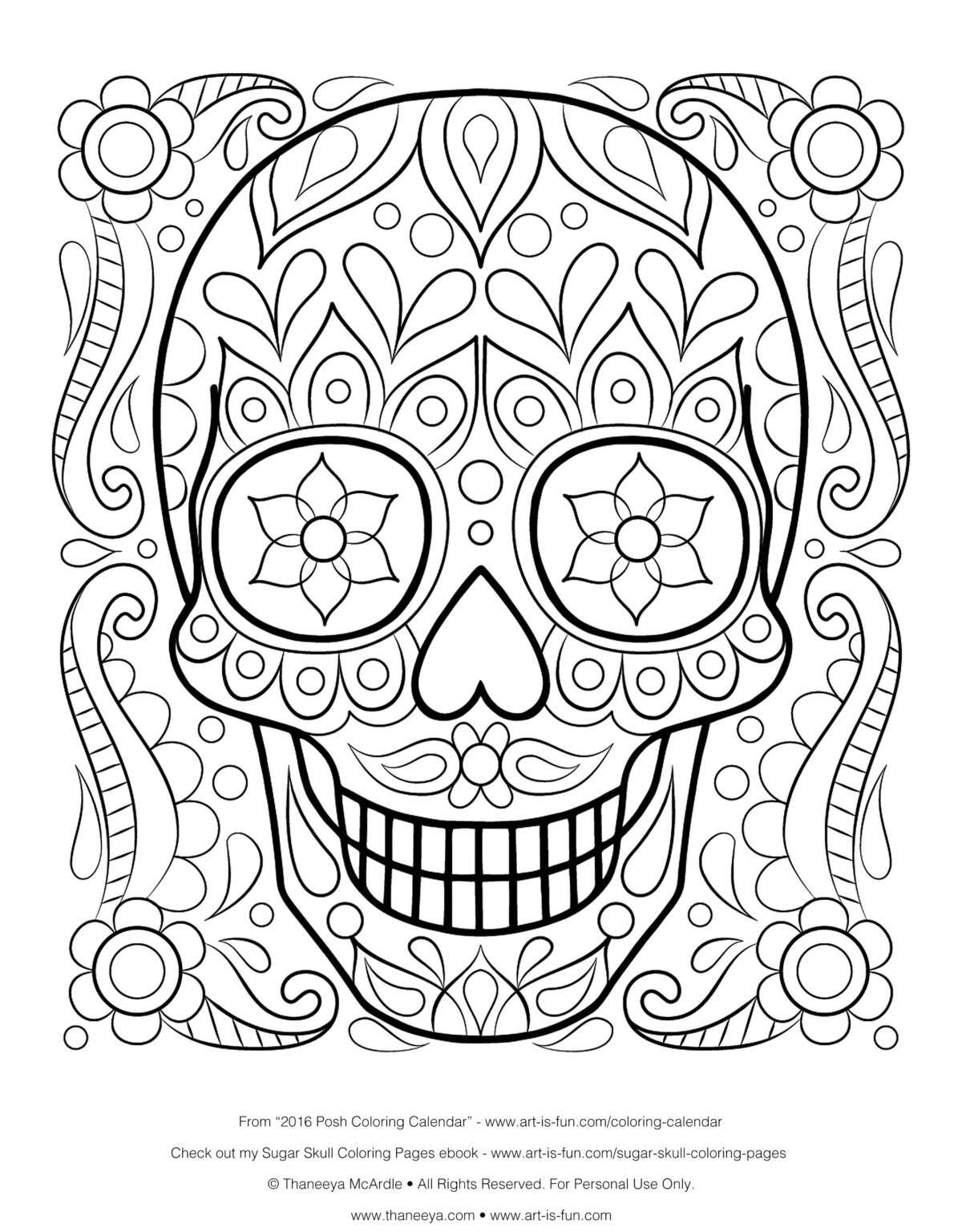 Sugar Skull Drawing Template At Paintingvalley | Explore intended for ...
