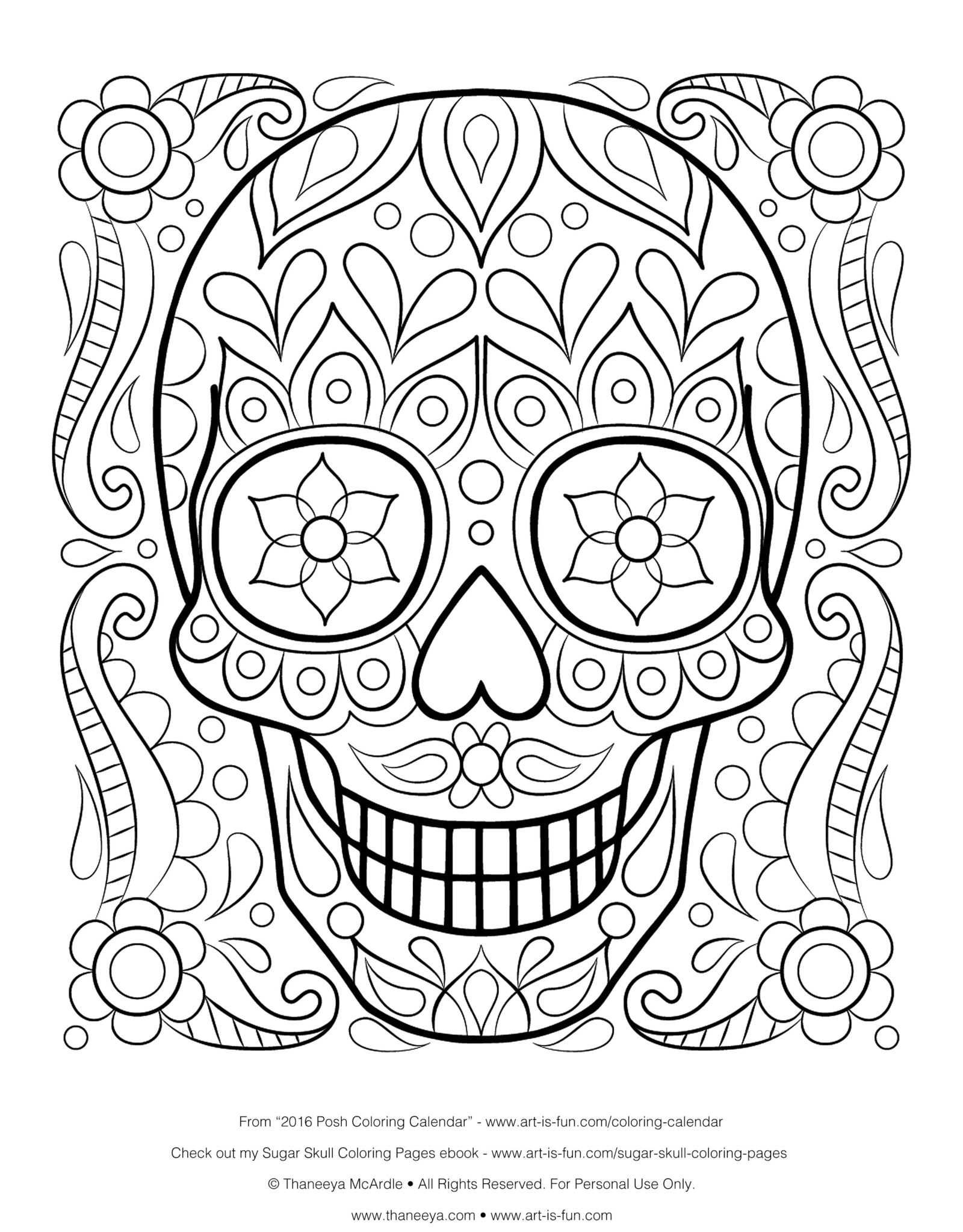 Sugar Skull Drawing Template At Paintingvalley | Explore intended for ...