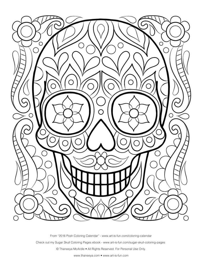 Sugar Skull Drawing Template At Paintingvalley | Explore intended for ...