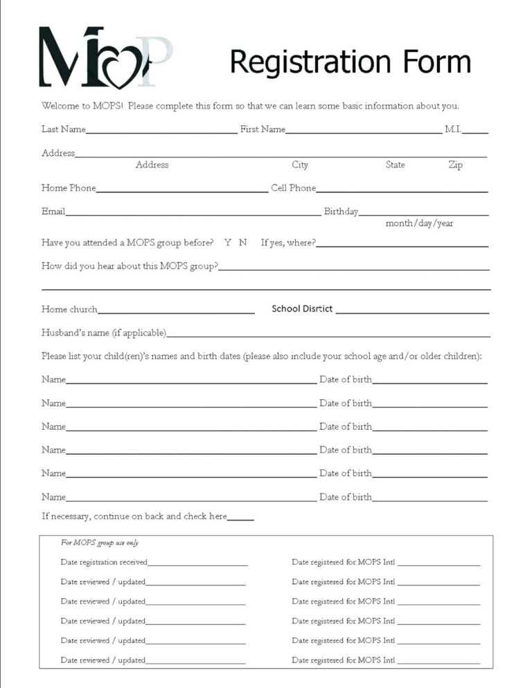 Template For Registration Form – Harryatkins pertaining to Registration ...