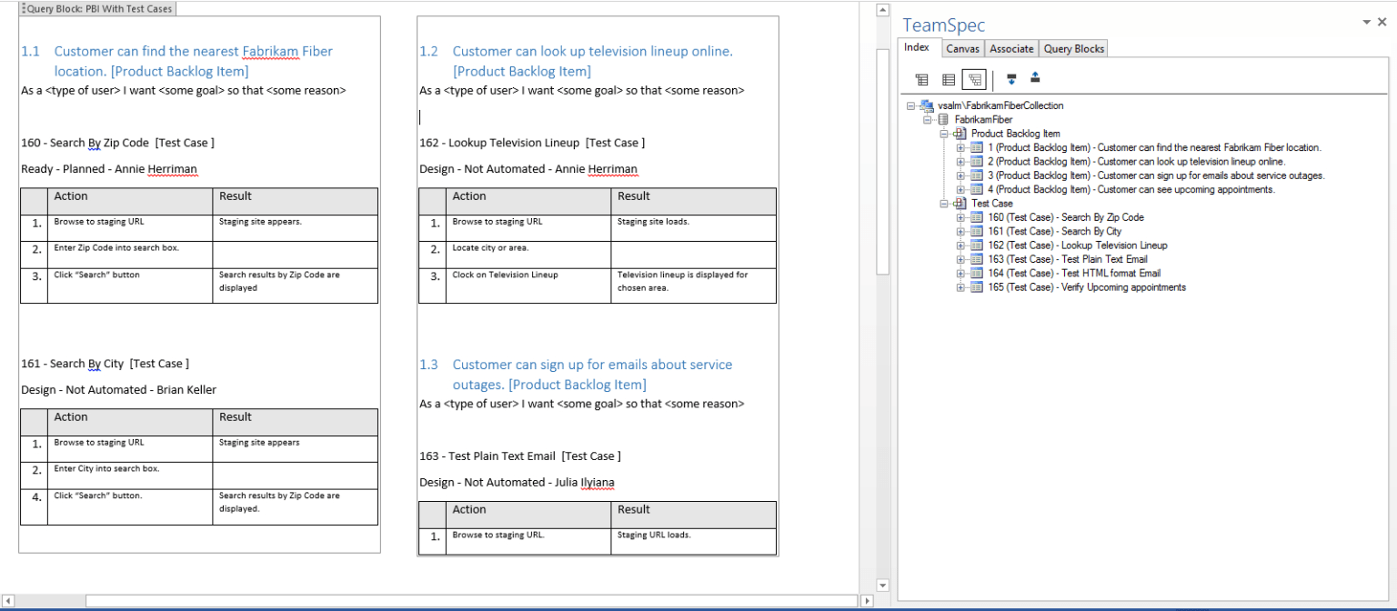 Tfs Test Management In Word | Teamsolutions inside User Story Word ...