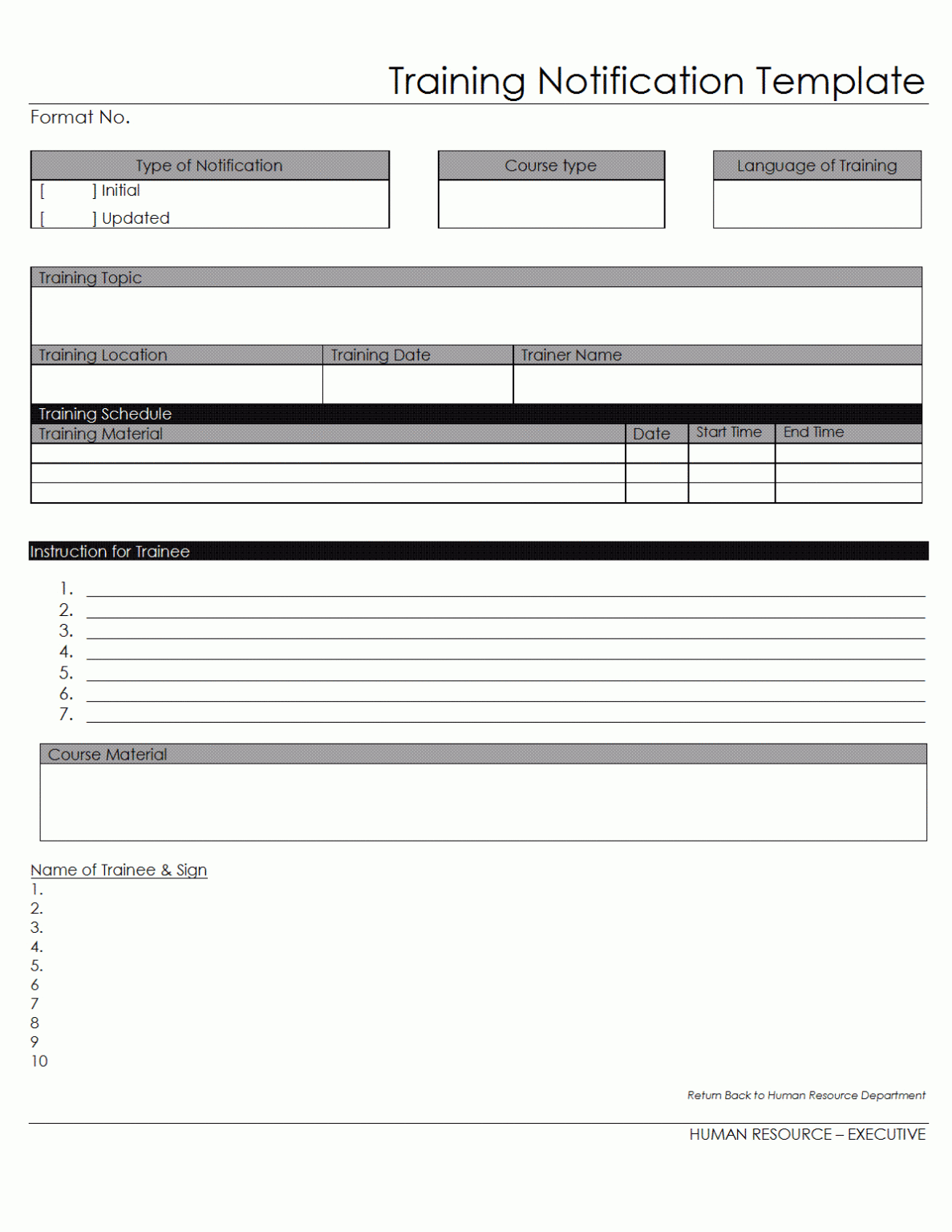 Training Notification Template – inside After Training Report Template ...