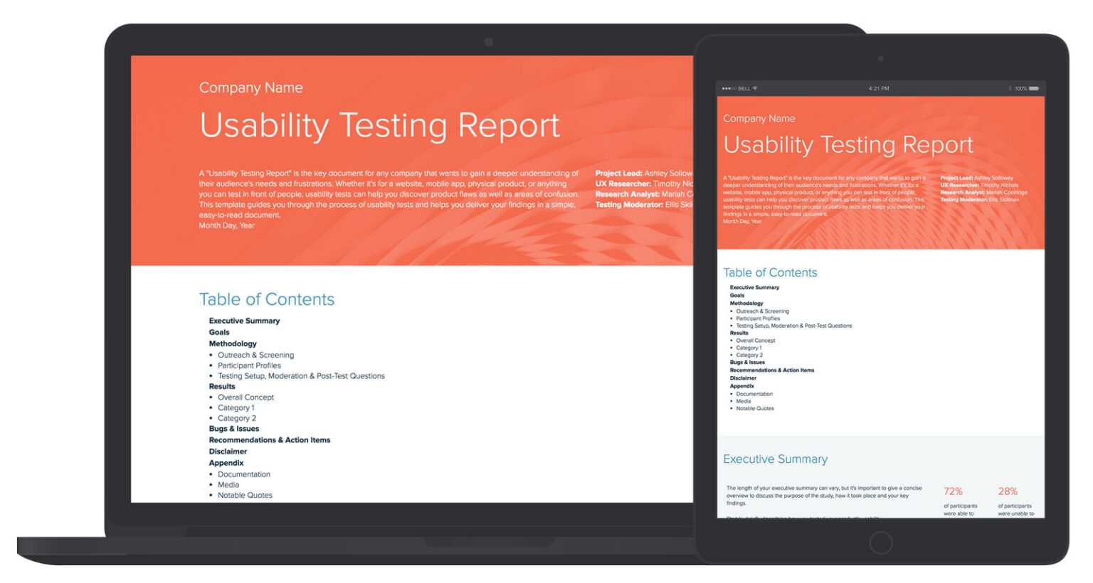 Usability Test Report Template – Creative Sample Templates