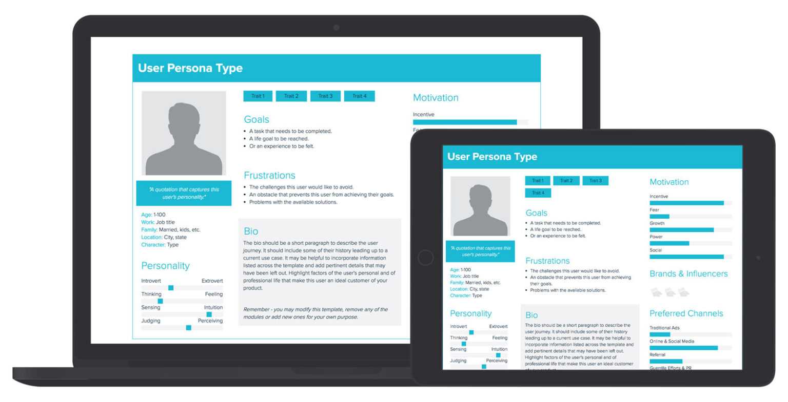 User Persona Template And Examples | Xtensio intended for Free Bio ...