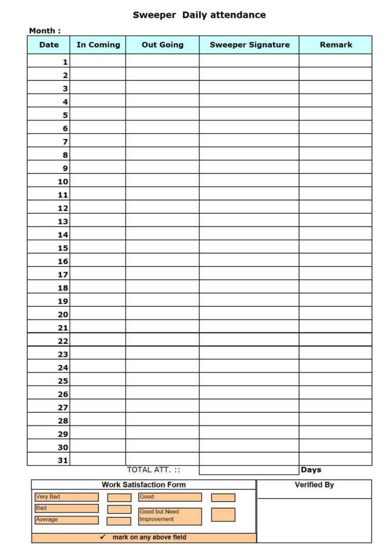 Well Designed Basic Attendance Sheet In Excel For Employee regarding ...