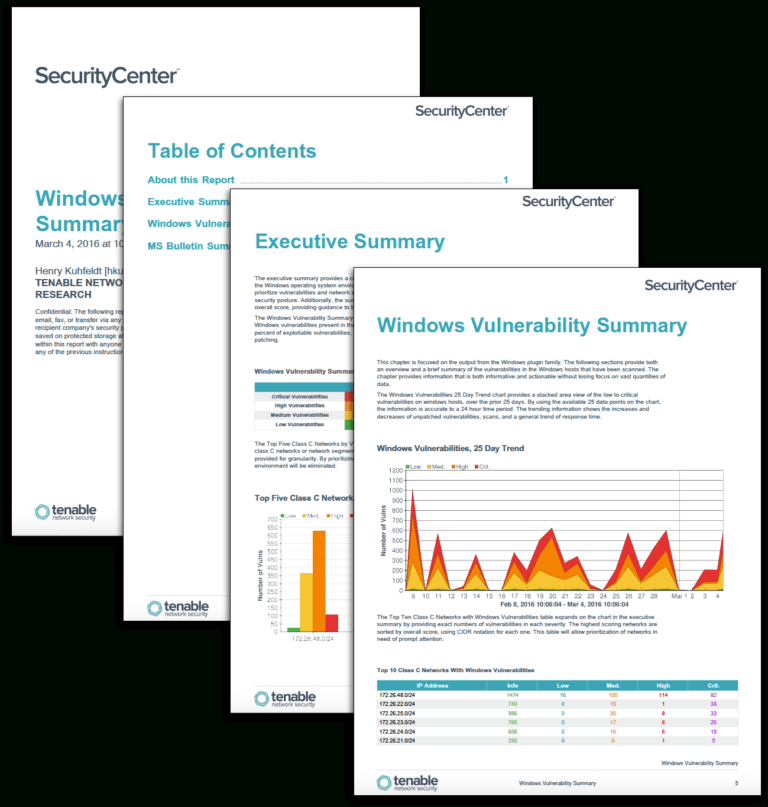 Windows Vulnerability Summary Report – Sc Report Template in Nessus ...