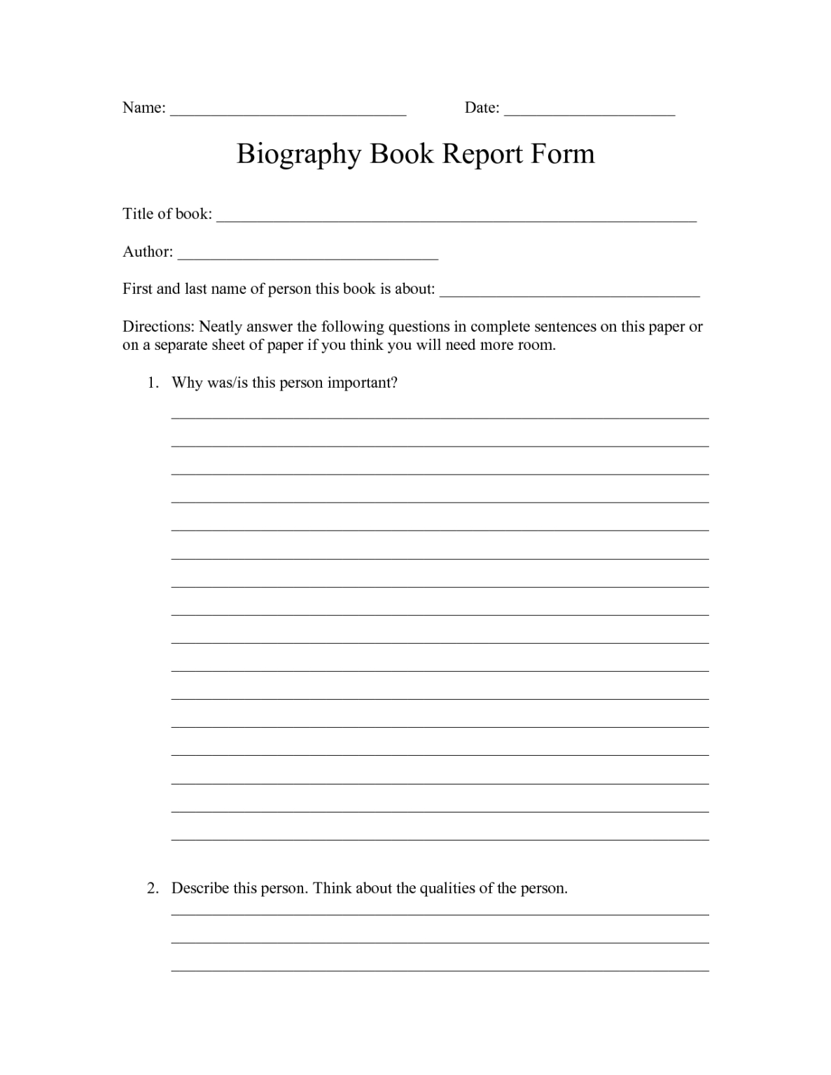 Worksheet Book Report | Printable Worksheets And Activities regarding ...